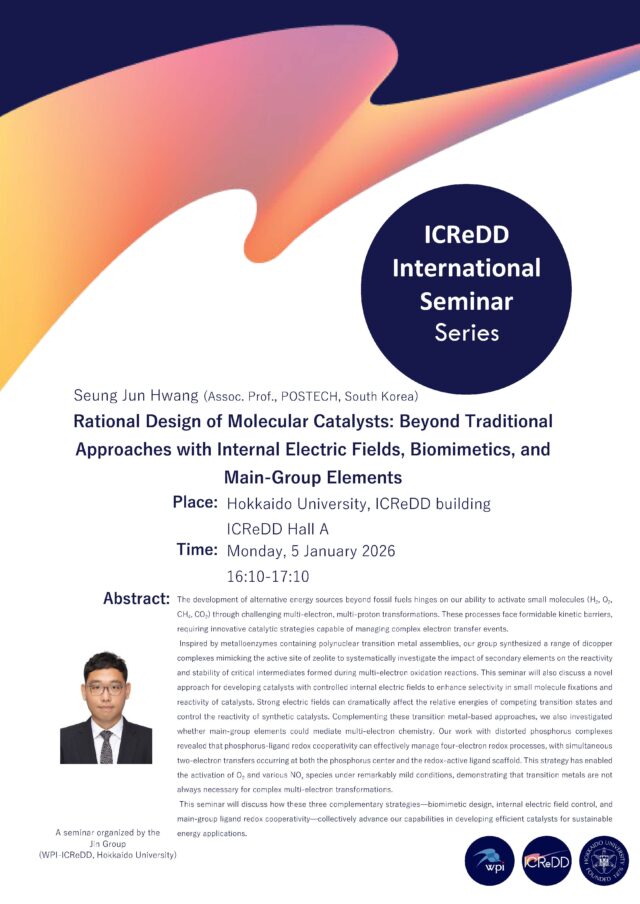 ICReDD International Seminar by Assoc. Prof. Seung Jun Hwang (POSTECH, South Korea) – ICReDD ...